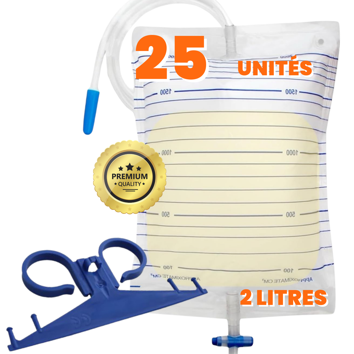 Sacs à Urine 2L Homme et Femme | Pack de 25 Unités — Ortoprime.fr