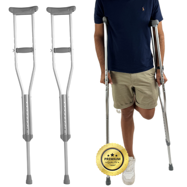 Bequilles Adultes Axillaires | Réglables en Aluminium Pack x2 ...