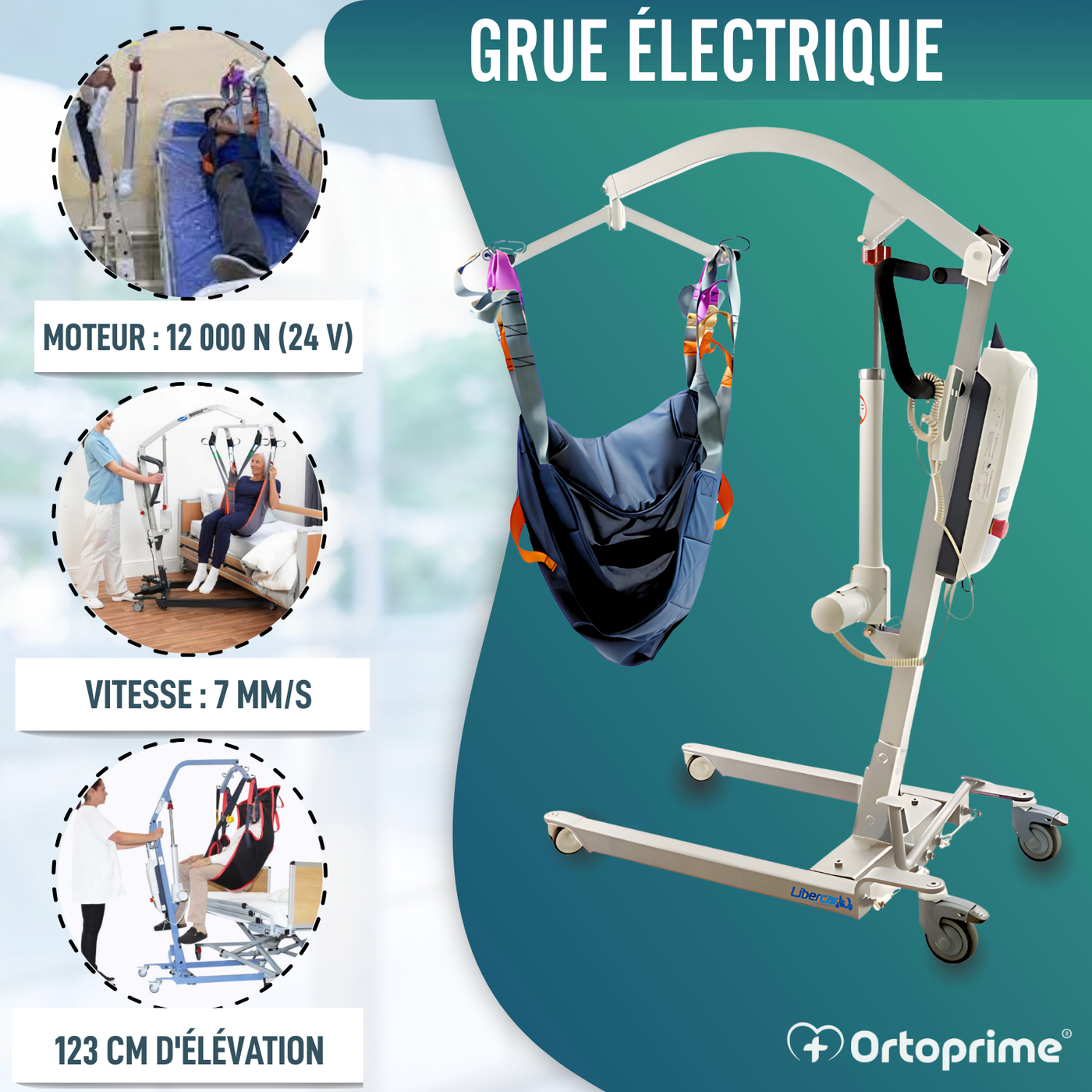 Lève-personnes Orthopédique avec Harnais et Appui-Tête — Ortoprime.fr