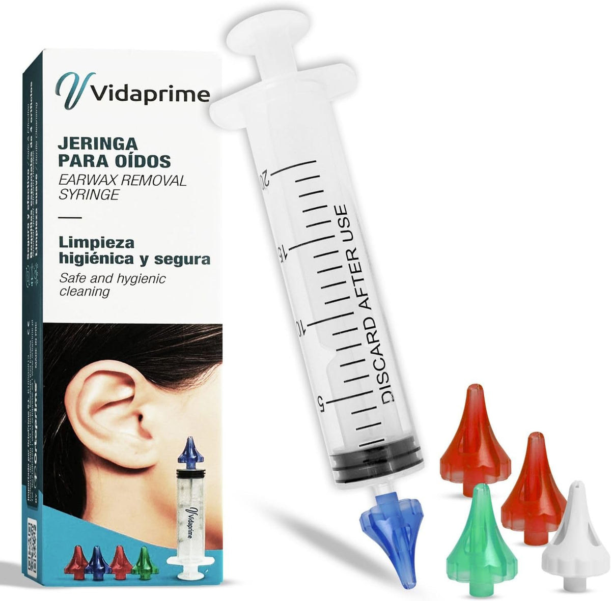 Seringue de Nettoyage d'Oreilles Professionnelle x5 Embouts — Ortoprime.fr